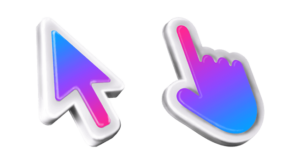 3D Blue & Pink Mac Cursor - Sweezy Custom Cursors