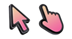 3D Insta Black Stroke Mac Cursor - Sweezy Custom Cursors