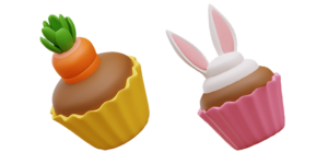 Сarrot Сupcake & Bunny Cupcake 3D Cursor - Sweezy Custom Cursors