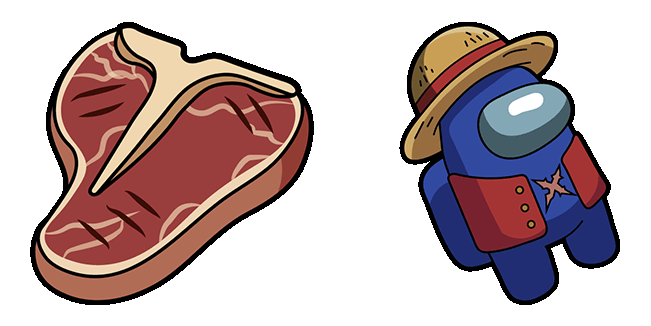 Among Us D. Luffy & Meat Animated Cursor - Sweezy Cursors
