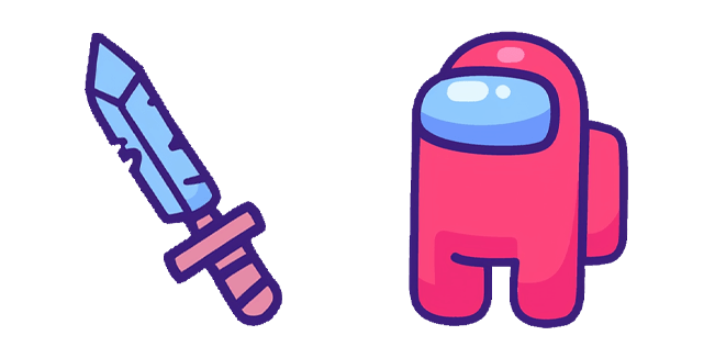 Among Us Red Crewmate & Knife Cursor - Sweezy Custom Cursors