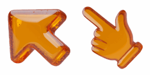 Amber Orange Hand 3D Cursor - Sweezy Custom Cursors