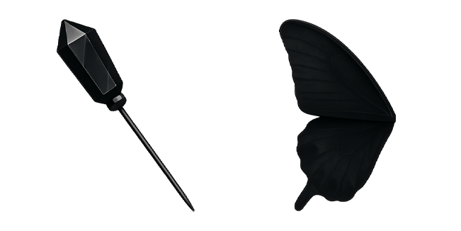 Black Crystal Pin & Butterfly Wing Cursor - Sweezy Custom Cursors