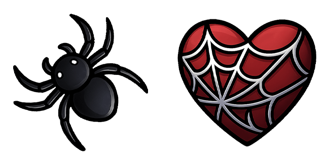 Black Spider & Web Heart Cursor - Sweezy Custom Cursors