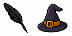 Black Witch Feather & Hat Cursor - Sweezy Custom Cursors
