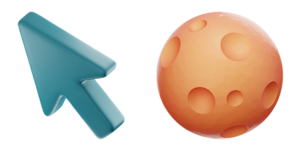 Blue Arrow & Orange Moon 3D Cursor - 3D Cursors - Sweezy Cursor