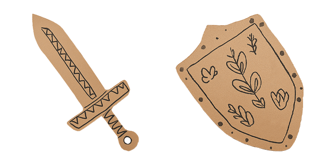 Pixel Crystal Sword & Royal Shield Cursor - Sweezy Custom Cursors