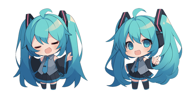 Kawaii Hatsune Miku & Heart Cursor - Sweezy Custom Cursors