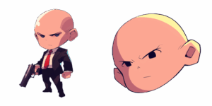 Chibi Hitman Agent 47 Cursor - Sweezy Custom Cursors