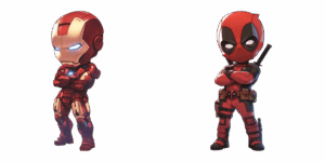 Chibi Iron Man & Deadpool Cursor - Windows Cursors - Sweezy