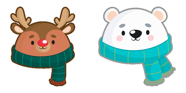 Christmas Cute Reindeer & White Bear Animated Cursor - Sweezy