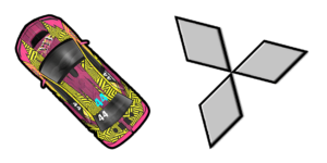 Colorful Mitsubishi Lancer Evolution Cursor - Sweezy Cursors