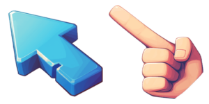Сool Blue 3D Arrow & Hand Cursor - Sweezy Custom Cursors