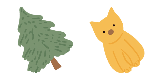Cozy Forest Pine Tree & Cat Cursor - Sweezy Custom Cursors