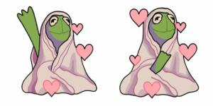 Cozy Kermit The Frog in Love Cursor - Sweezy Custom Cursors