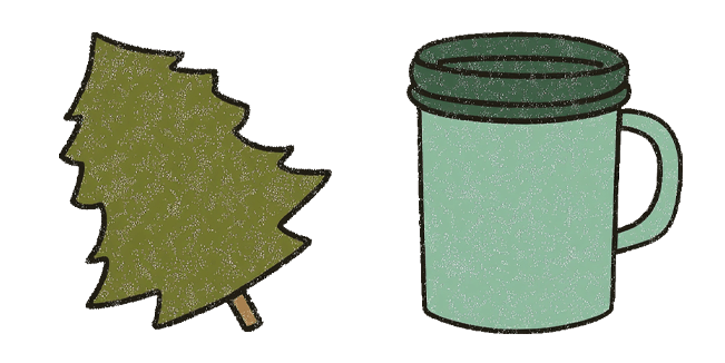 Cozy Winter Pine Tree & Enamel Mug Cursor - Sweezy Custom Cursors