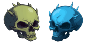 Creepy Green & Blue Monster Skull Cursor - Sweezy Custom Cursors