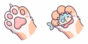 Cute Cat Paw & Fish Toy Cursor - Sweezy Custom Cursors