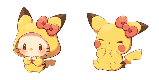 Cute Hello Kitty & Pikachu Crossover Cursor - Sweezy Custom Cursors