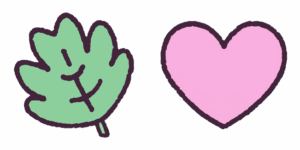Cute Leaf & Pink Heart Cursor - Sweezy Custom Cursors