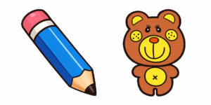 Cute Pencil & Teddy Bear Cursor - Sweezy Custom Cursors
