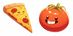 Cute Pizza Slice & Tomato Cursor - Sweezy Custom Cursors