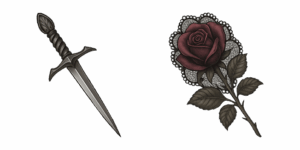 Dagger & Dark Rose Halloween Cursor - Sweezy Custom Cursors