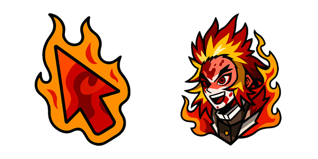 Demon Slayer Kyojuro Rengoku Flame Hashira Cursor - Sweezy Custom Cursors