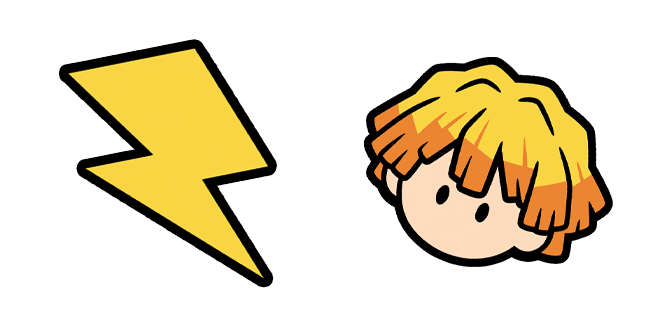 Demon Slayer Zenitsu Agatsuma & Yellow Lightning Cursor - Sweezy Custom ...