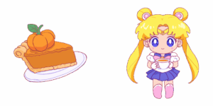 Fall Sailor Moon & Piece of Pumpkin Pie Cursor - Sweezy Cursors