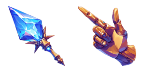 Glowing Magic Staff & Metal Knight Glove Cursor - Sweezy Custom Cursors