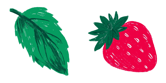 Green Leaf & Red Strawberry Cursor - Sweezy Custom Cursors