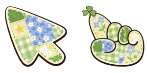 Green Patchwork Hand & Arrow Cursor - Sweezy Custom Cursors