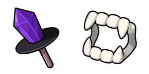 Halloween Purple Candy & Vampire Fangs Cursor - Sweezy Cursors