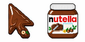 Hazelnut Chocolate Nutella Pixel Cursor - Sweezy Custom Cursors