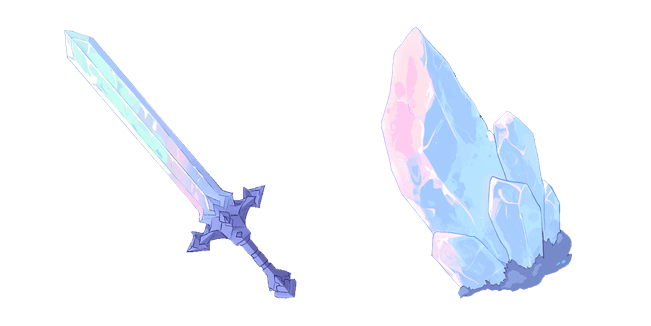 Purple Crystal & Cartoon Skull Cursor - Sweezy Custom Cursors