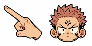 Jujutsu Kaisen Cute Yuji Itadori Hand & Face Cursor - Sweezy Custom Cursors