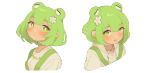 Kawaii Green-Haired Girl Cursor - Sweezy Custom Cursors