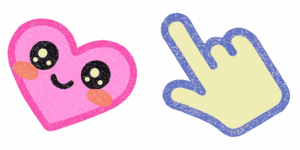 Kawaii Pink Heart & Hand Sparkle Cursor - Sweezy Custom Cursors