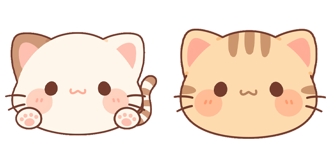 Kawaii Gray & Cream Kittens Cursor - Sweezy Custom Cursors
