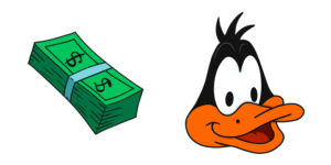 Looney Tunes Daffy Duck & Cash Cursor - Cartoons Cursor - Sweezy
