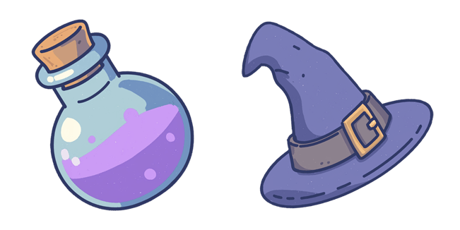 Magic Potion Bottle & Witch Hat Cursor - Sweezy Custom Cursors