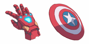 Marvel Iron Man Armor Gauntlet & Captain America Shield Cursor - Sweezy ...