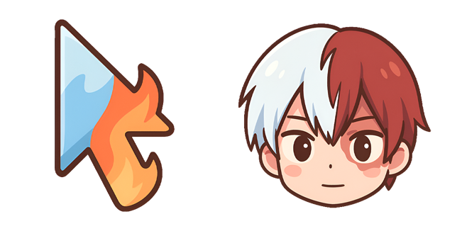 MHA Chibi Shoto Todoroki & Arrow Cursor - Sweezy Custom Cursors