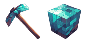 Minecraft Axe & Cube Cursor - Sweezy Custom Cursors