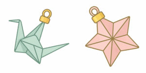 Mint Origami Crane and Pink Star Ornaments Cursor - Sweezy Custom Cursors