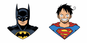 Monkey D. Luffy Superman & Batman Cursor - Sweezy Cursors