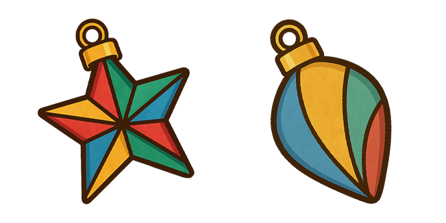 Multicolor Geometric Star & Bauble Cursor - Sweezy Custom Cursors