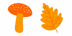 Mushroom & Autumn Leaf Cursor - Sweezy Custom Cursors