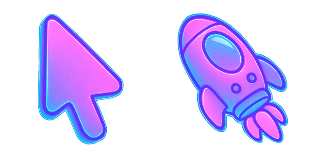 Neon Gradient Arrow & Rocket Cursor - Sweezy Custom Cursors